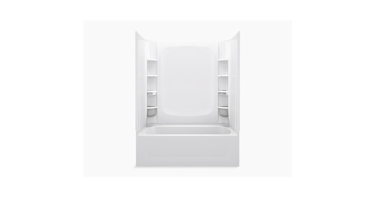 Sterling 71420120-0 STORE+ 60" x 32" Vikrell Alcove Bath/Shower with ...