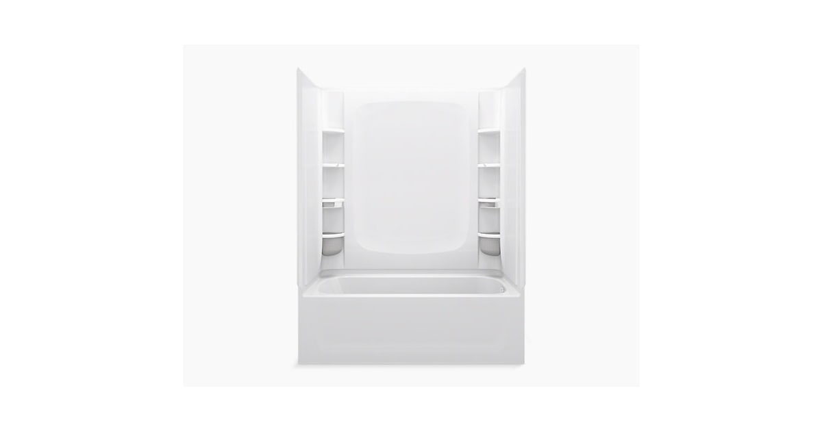 Sterling 71420120-0 STORE+ 60" x 32" Vikrell Alcove Bath/Shower with ...