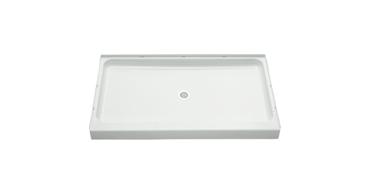 Sterling 72131100-0 Ensemble 60" x 34" Vikrell Shower Pan with Single ...