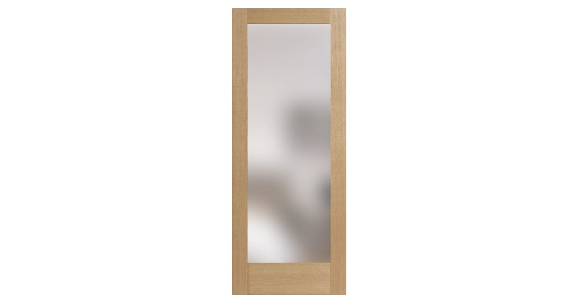 Stile Doors 1LWO.32.80.138 32" x 80" White Oak 1 Lite Satin Etched ...