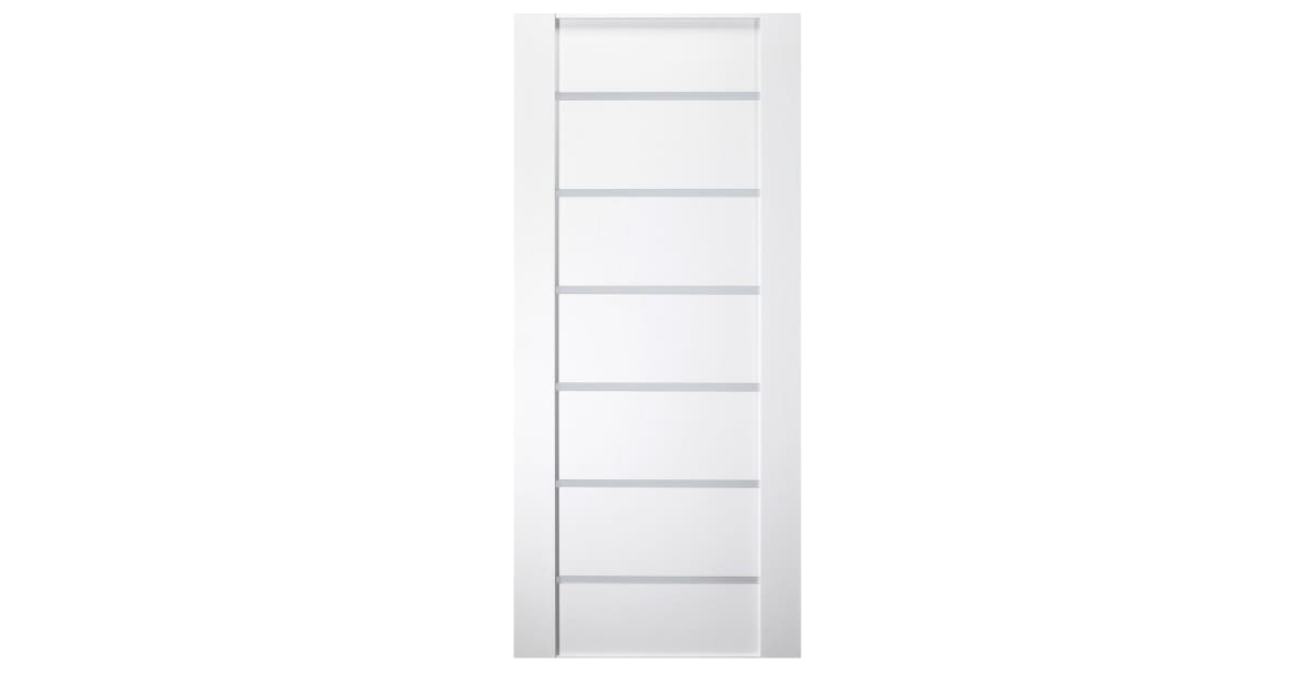 Stile Doors SLB.6NLSE.30.80.138 Satin Etched Glass 30 Inch by 80 Inch 6 ...