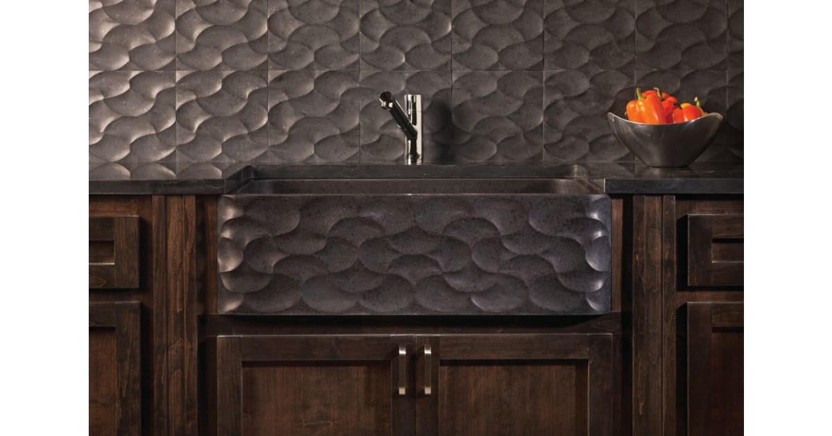 Stone Forest C04-CNC HB Wave Front 33" Farmhouse Single Basin Natural ...