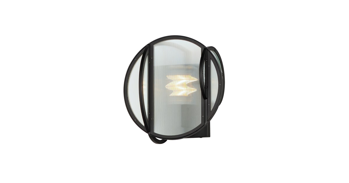 Studio M SM21320CRBK Crux 10" Tall LED Wall Sconce with Clear, Ribbed ...