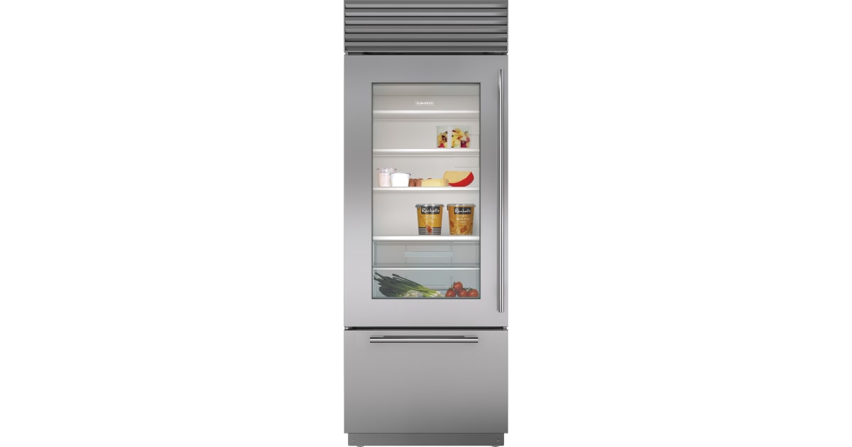 Sub-Zero BI-30UA/S/TH-LH 30 Inch Wide 17 Cu. Ft. Bottom Mount ...