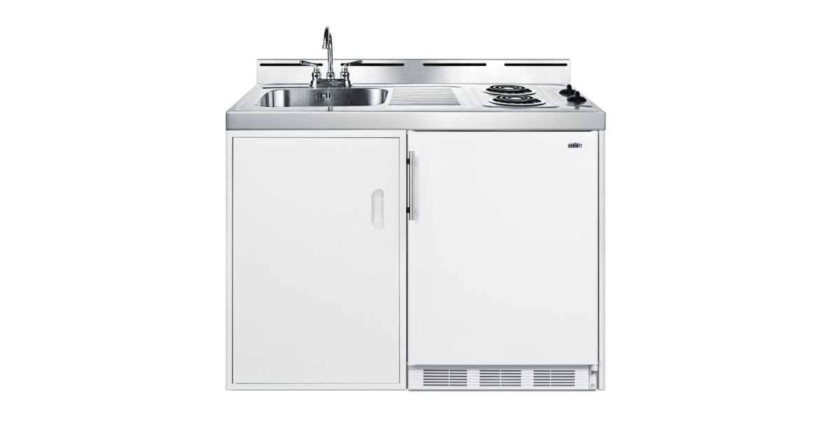 Summit C48ELPUMP 48 Inch Wide Kitchenette with Coil Cooktop, Sink ...