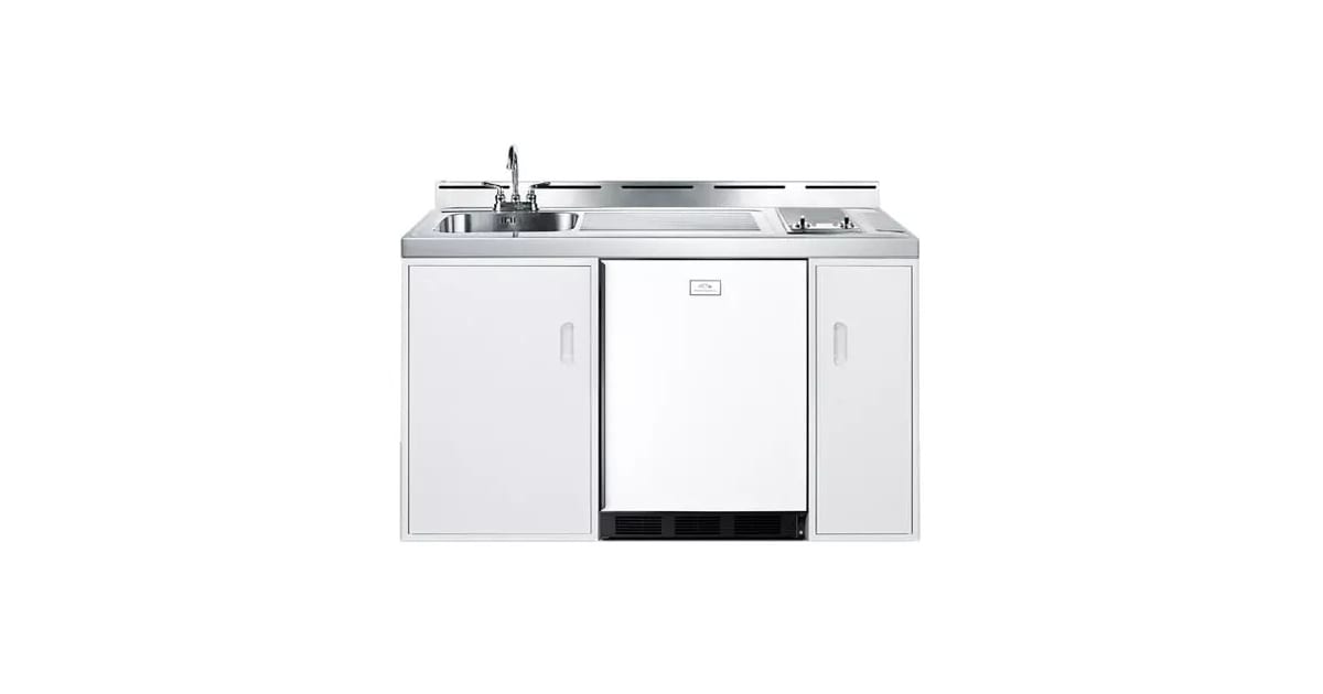 Summit C60ELGLASS 60 Inch Combo Kitchen with Smoothtop Electric Burners ...