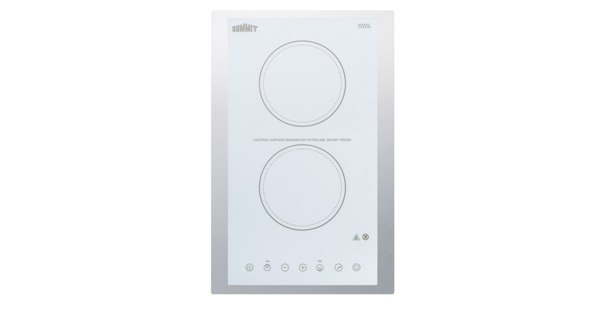 Summit CR2B15T2WTK15 16 Inch Wide 2 Burner Electric Cooktop with ...