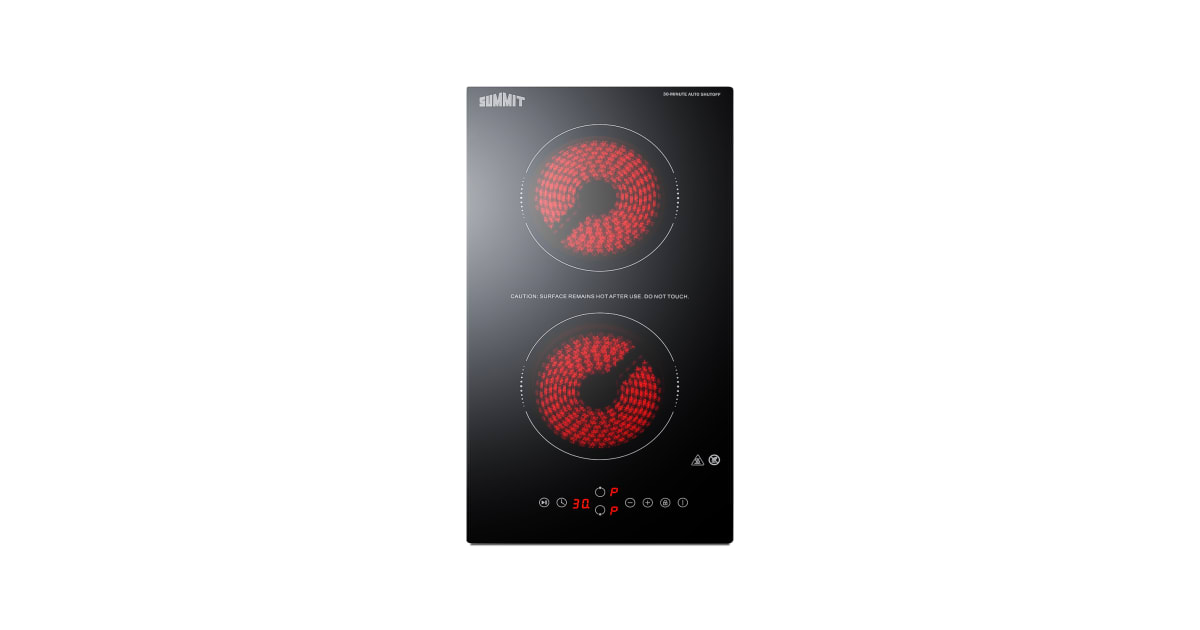 Summit CRH2BT30115 12 Inch Wide 2 Burner Electric Cooktop with Digital ...