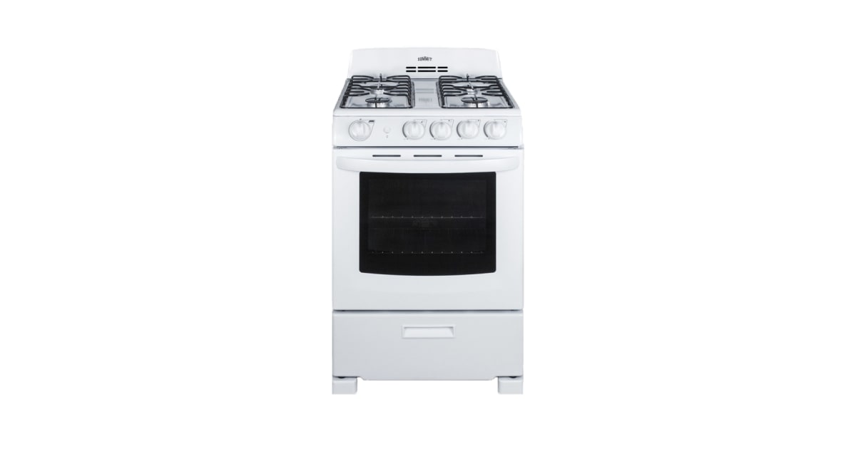 Summit RG244WS 24 Inch Wide 2.9 Cu. Ft. Free Standing Gas Range with ...