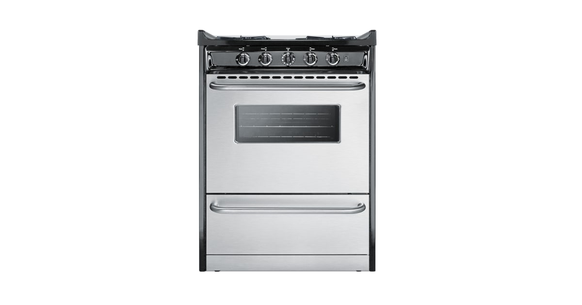 Summit TNM6107BRW 24 Inch Wide 2.92 Cu. Ft. Free Standing Gas Range ...