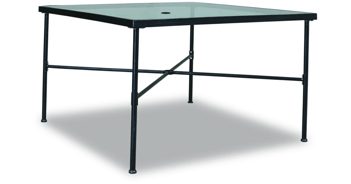 Sunset West SW3201-T44 Provence 44" Wide Glass Top Wrought Iron Outdoor ...