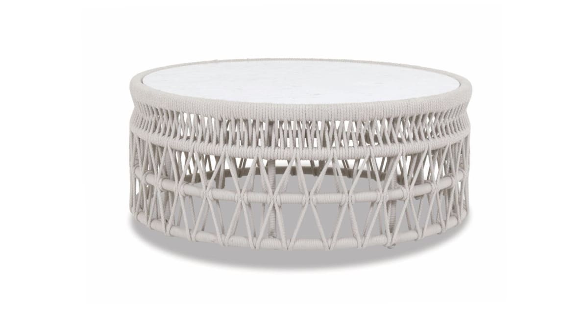 Sunset West SW4301-CT Dana 41" Diameter Marble Top Rope Outdoor Coffee ...