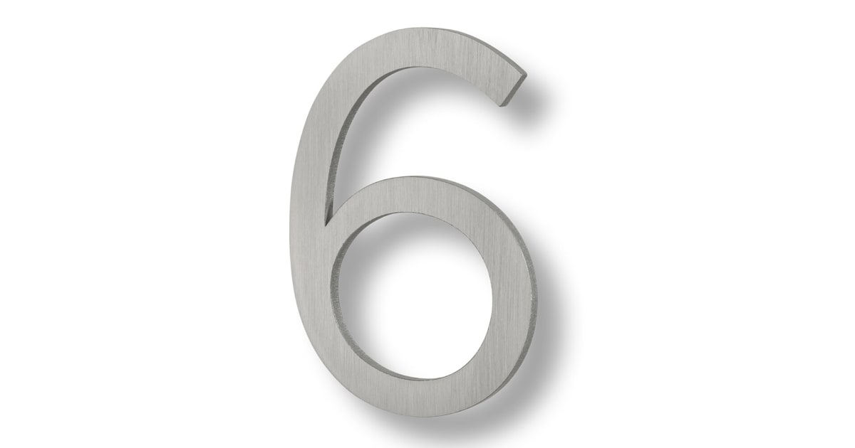 Sure-Loc HNF6-6 BA 6 Inch Tall Aluminum Floating House Number 6 ...