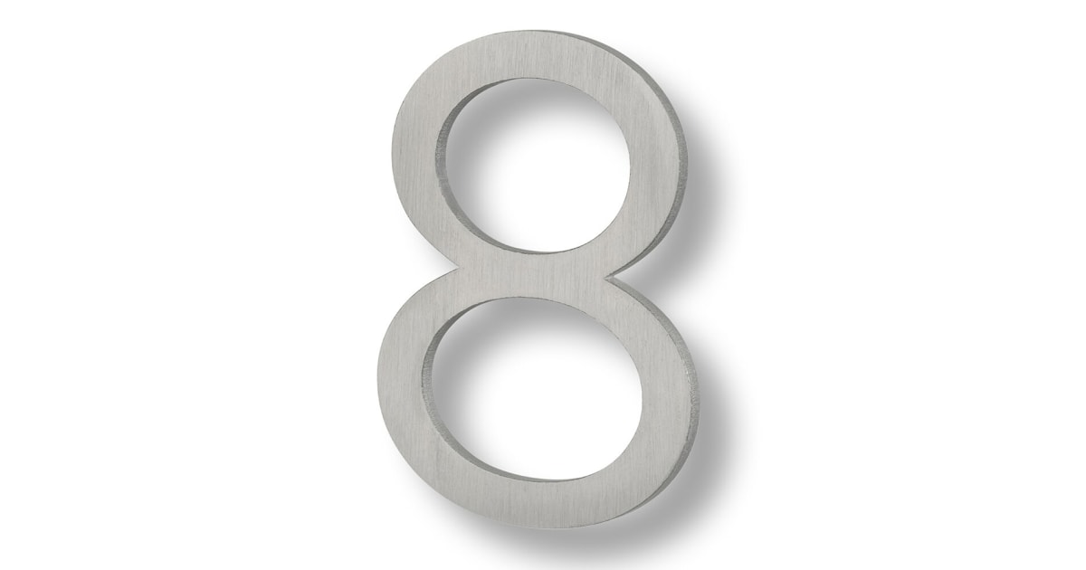 Sure-Loc HNF6-8 BA 6 Inch Tall Aluminum Floating House Number 8 ...