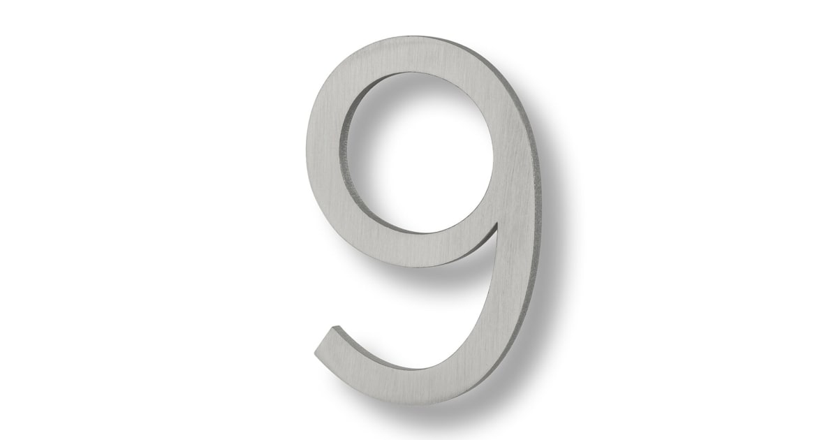 Sure-Loc HNF6-9 BA 6 Inch Tall Aluminum Floating House Number 9 ...