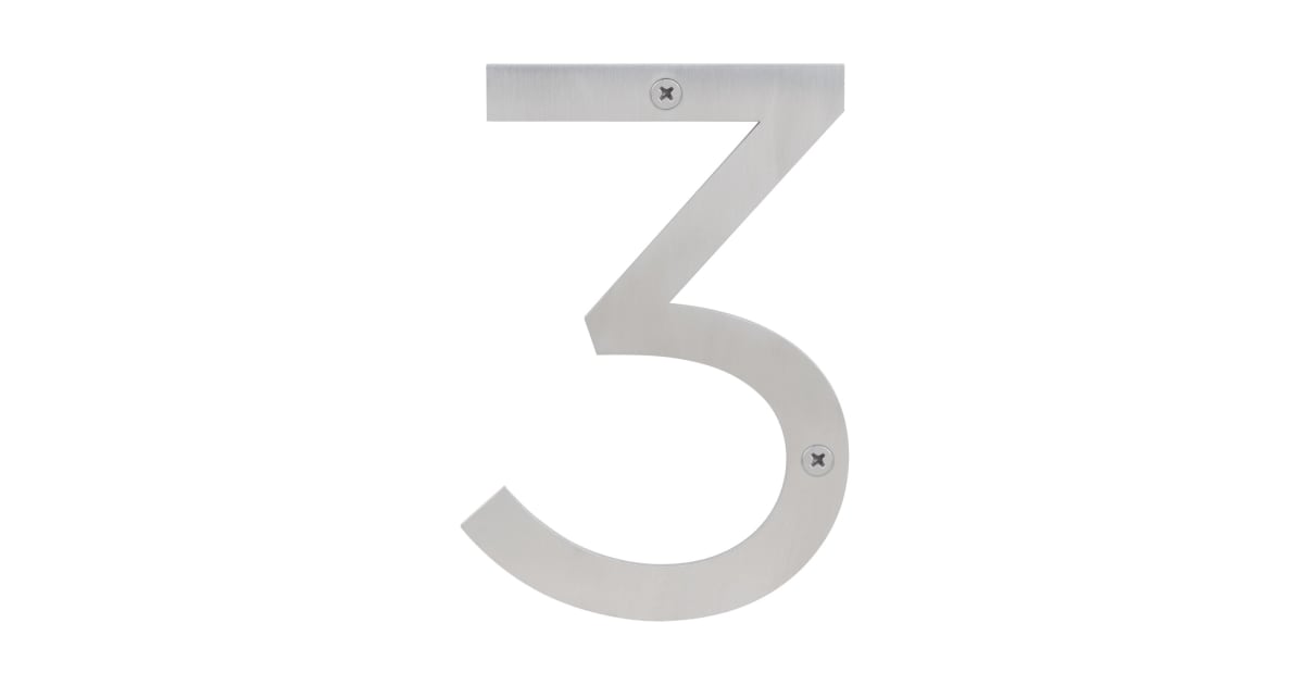 Sure-Loc HNSS6-3 SS 6 Inch Tall Address House Number '3' | Ferguson Home