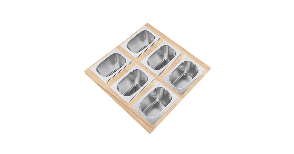 Swiss Madison SM-KA792 15-3/4" x 16-3/4" Condiment Serving Board with 6 ...