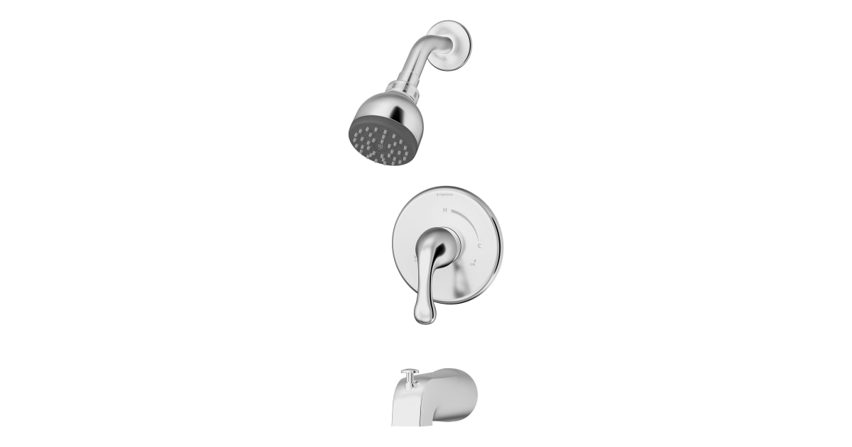 Symmons 6602-1.5 Unity Tub and Shower Trim Package with Single Function Shower Head and Rough In ...