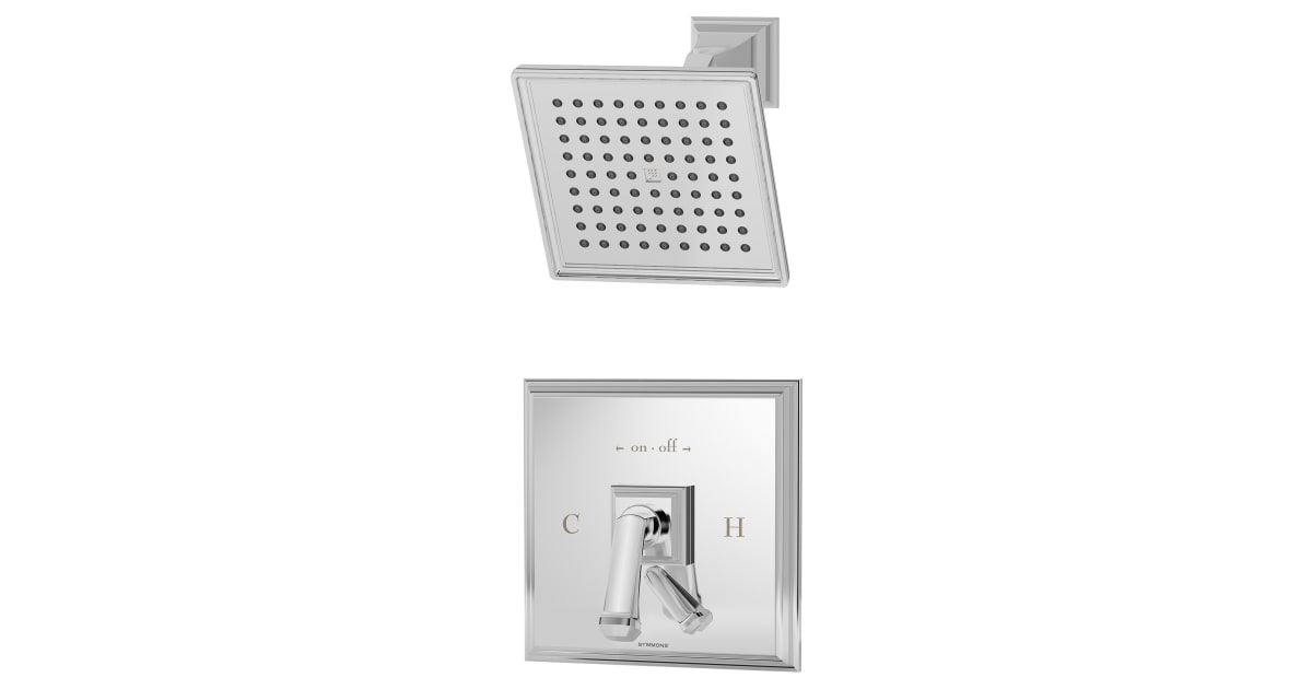 Symmons S-4201 Oxford 2.5 GPM Single Function Temptrol Pressure Balancing Shower Trim Only ...