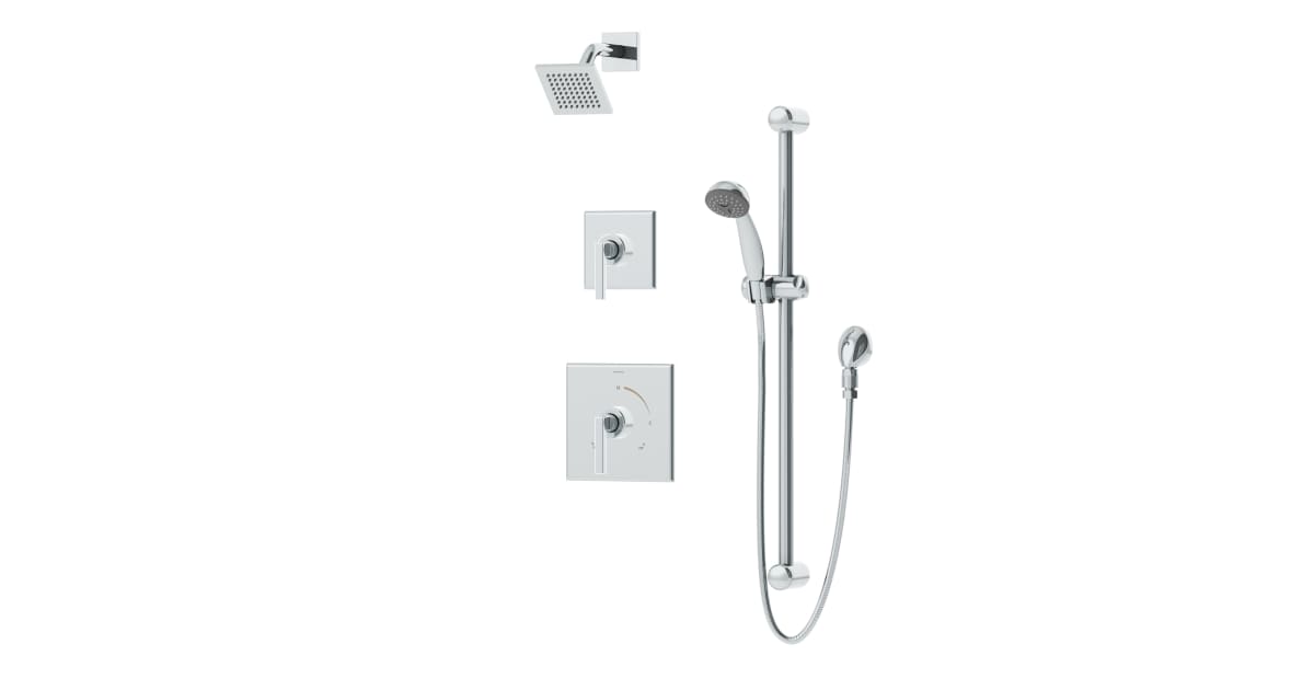 Symmons 3605-SH4 Duro Shower System Trim Package with Single Function Shower Head and Multi ...