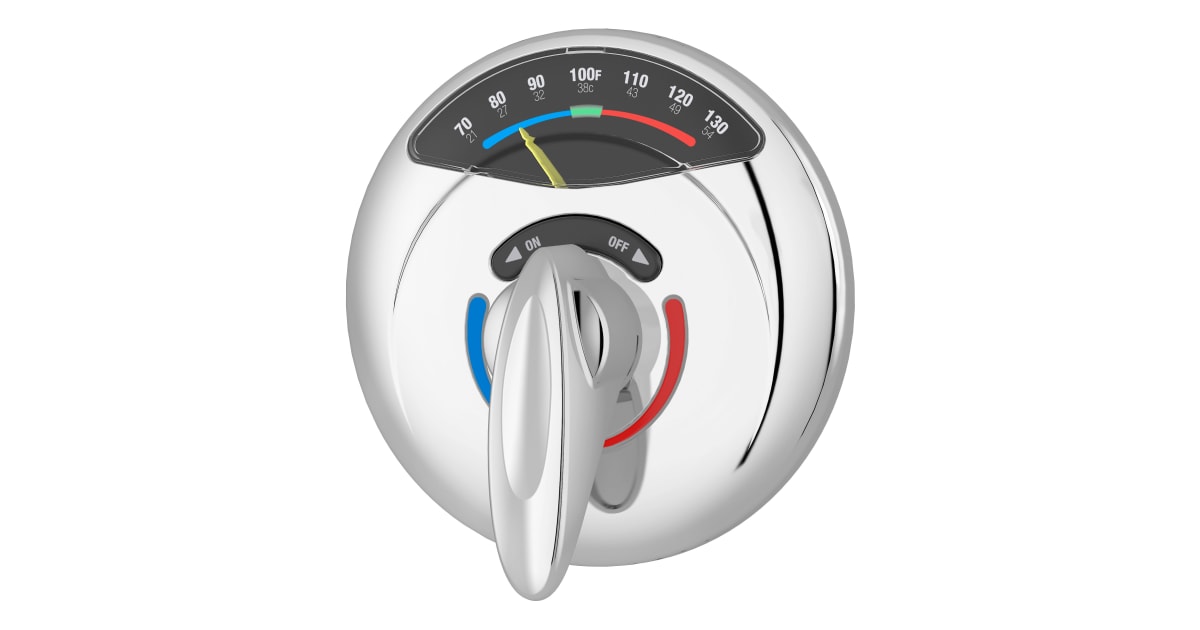 Symmons 4-5000VT-TRM Visu-Temp Pressure Balanced Valve Trim Only with Single Lever Handle - Less ...