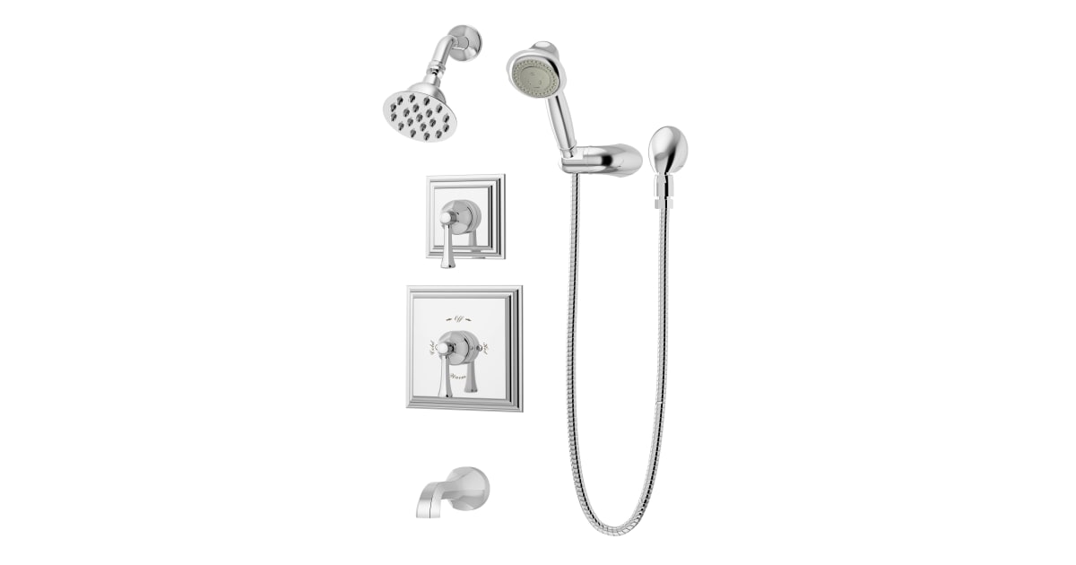 Symmons 4506 Canterbury Shower System Trim Package with Single Function Shower Head and Multi ...