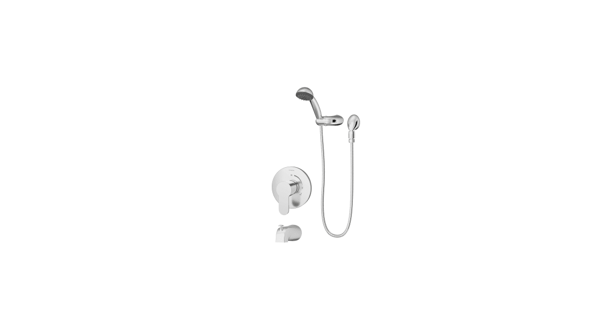 Symmons 6704-TRM Identity Tub and Shower Trim Package with Single-Function Hand Shower - Valve ...