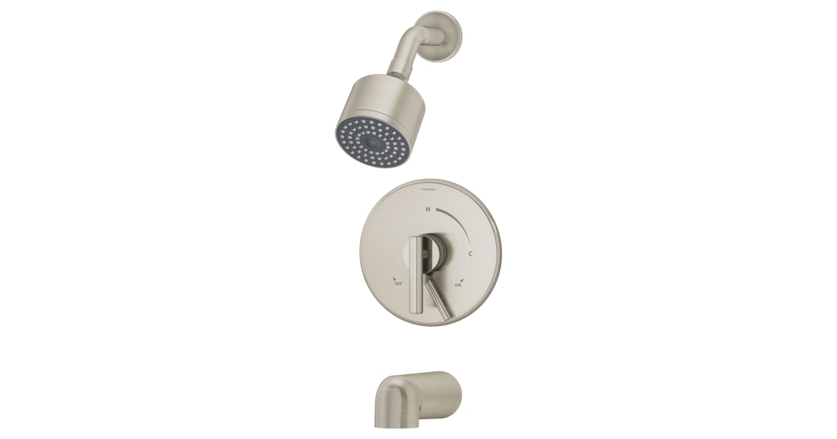 Symmons S-3502-CYL-B-STN-TRM Dia Tub and Shower Trim Only Package with ...