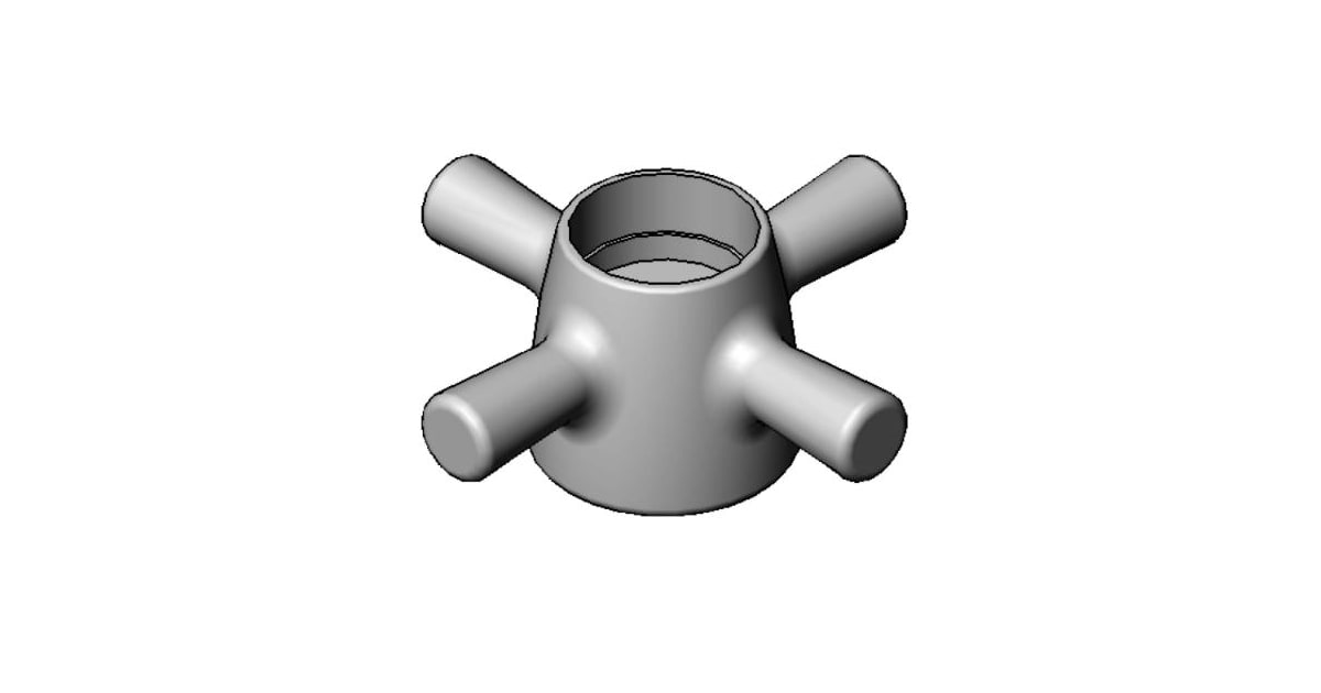 T and S Brass 000015-40 Self-Closing 4-Arm Handle (Plated Brass ...