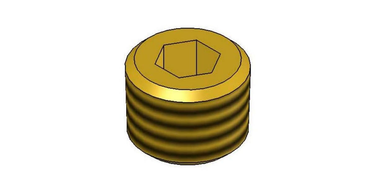 T and S Brass 001346-45 Plug, 3/8" NPT Male, Hex Socket, Brass ...