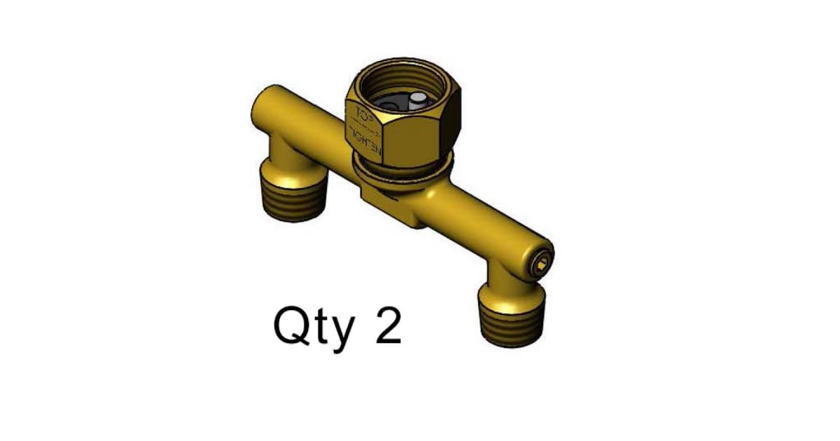 T and S Brass 002898-40M 4" Spreader Assembly, 1/2" NPT Male Inlets ...