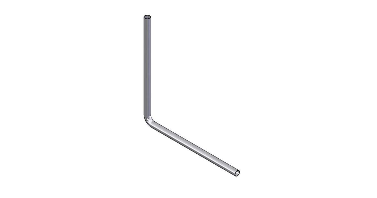 T and S Brass 011355-45XL Extra-Long Overflow Elbow Tube, 24"x24" Long ...