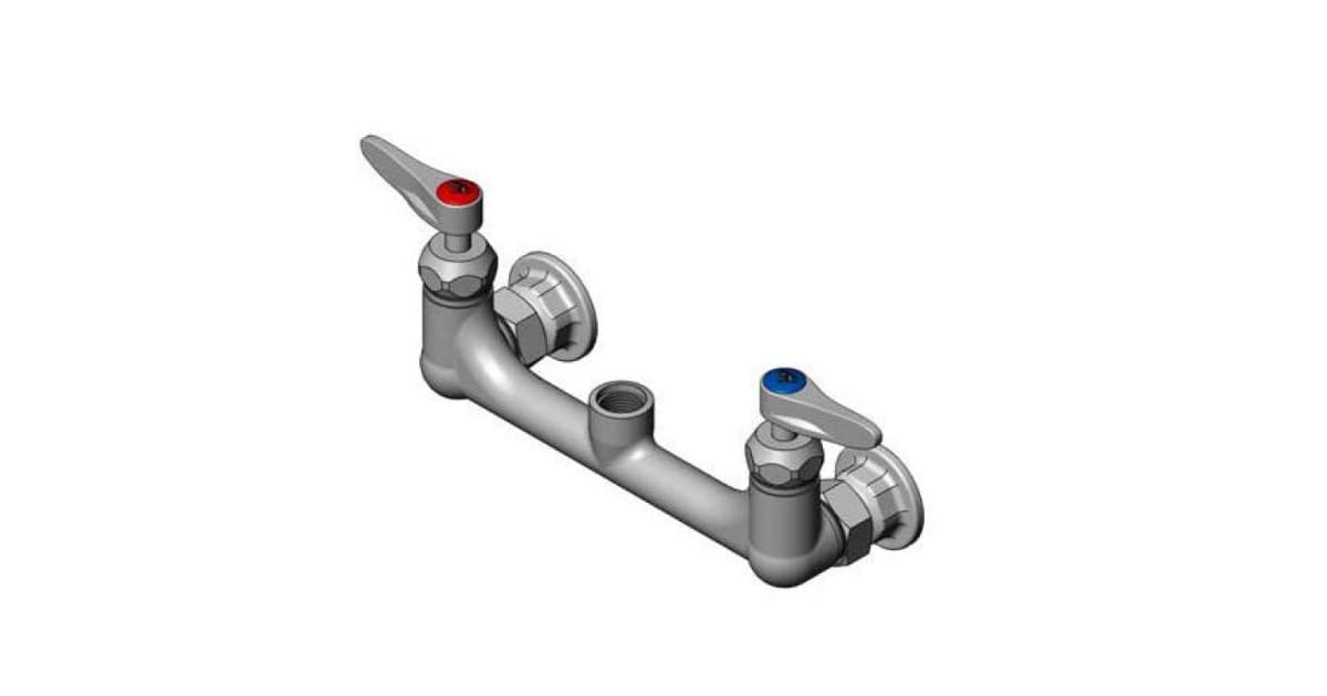 T and S Brass 020479-40 Double Handle 8" Wall Mounted Food Service ...