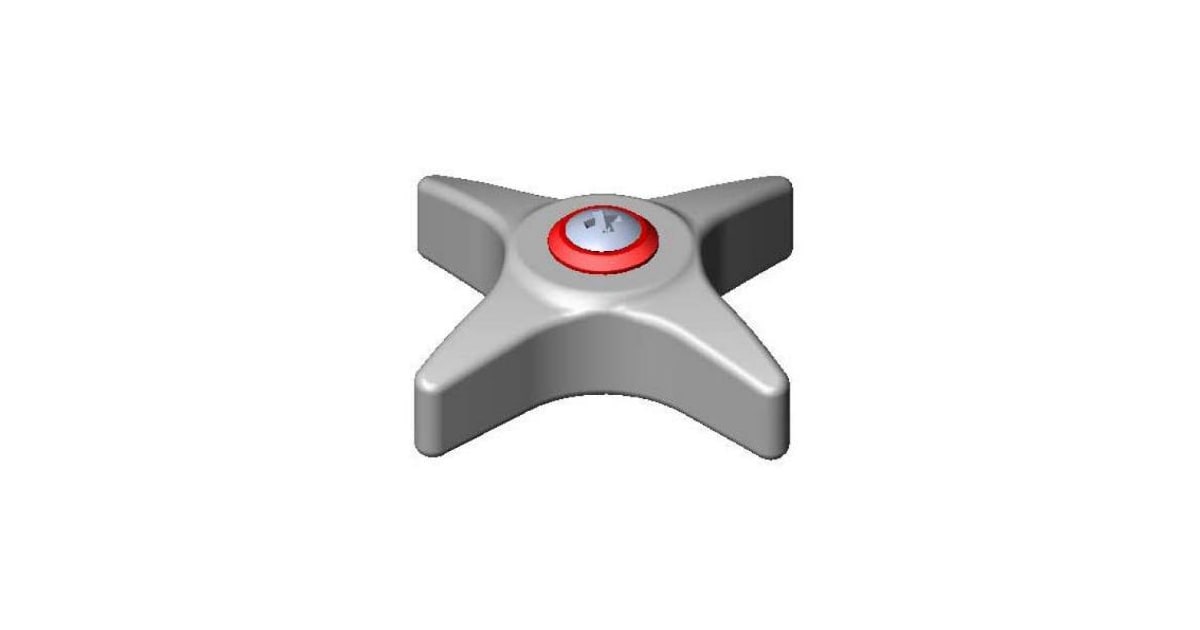 T and S Brass 175FH 4-Arm Kitchen Handle with Hot Button & Screw ...