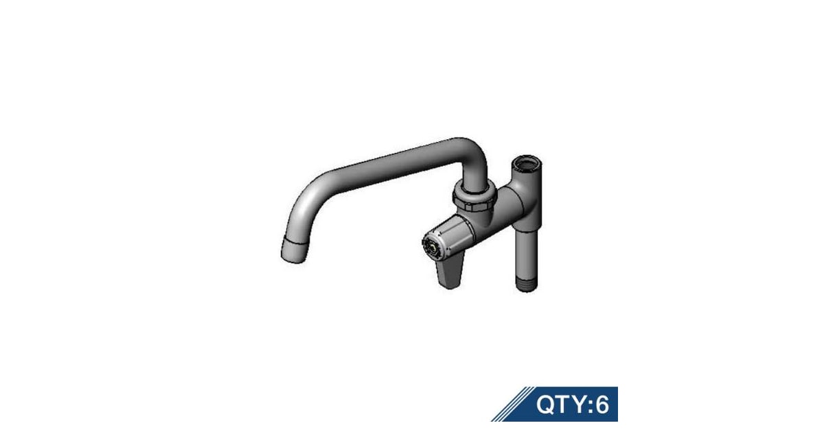 T and S Brass 5AFL08-PQ6 Equip Single Handle Deck Mounted Food Service ...