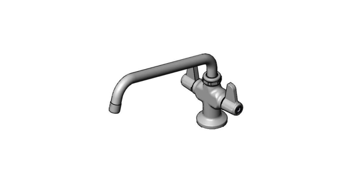 T and S Brass 5F-2SLX10-F15 Double Handle Deck Mounted Food Service ...