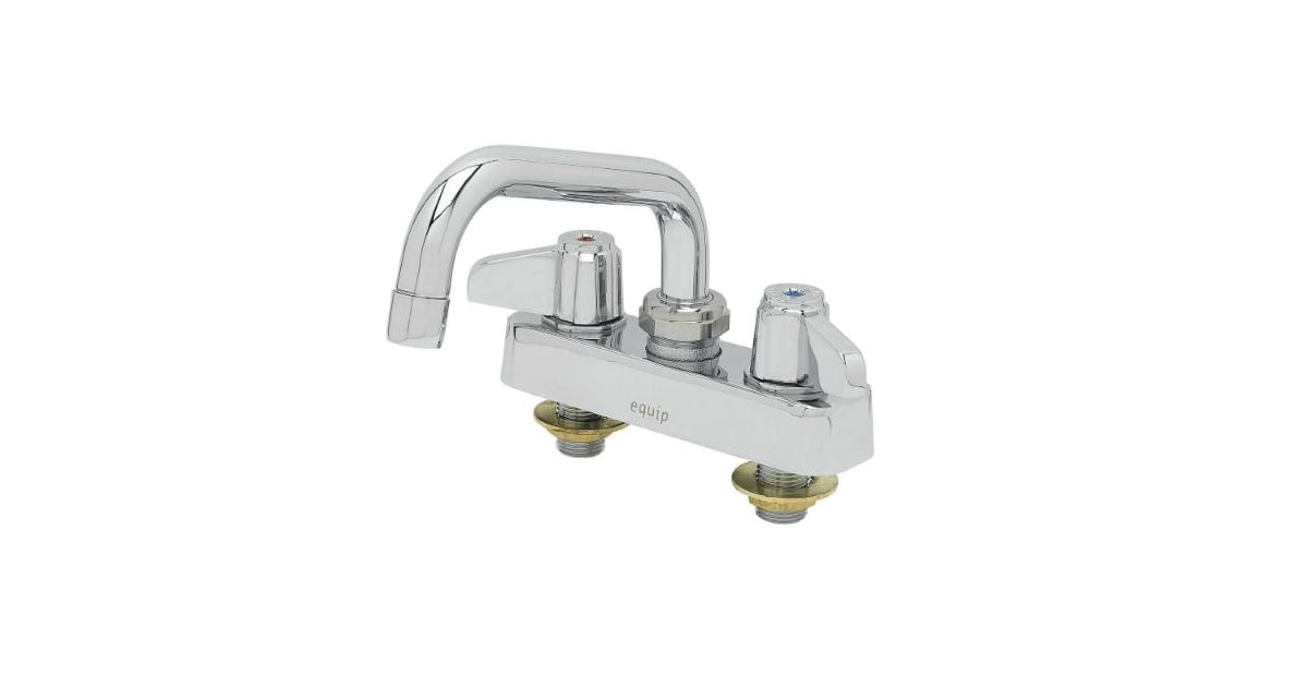 T and S Brass 5F-4CLX08 Double Handle 4" Deck Mounted Food Service ...