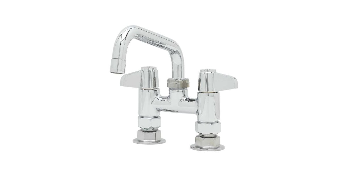 T and S Brass 5F-4DLX06 Double Handle 4" Deck Mounted Food Service ...