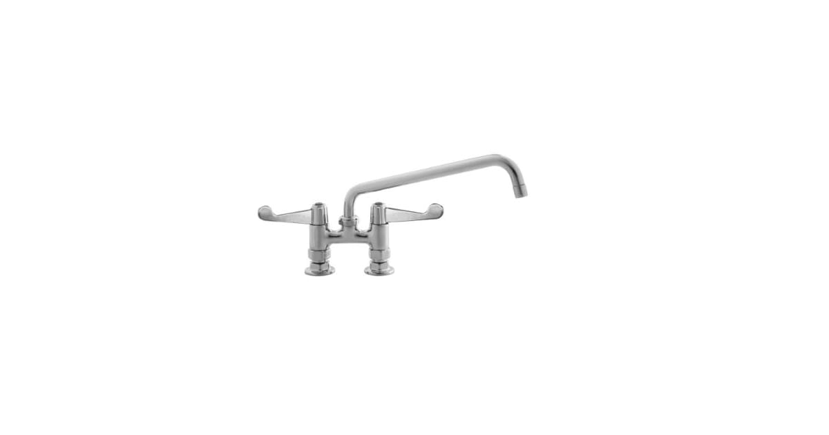 T and S Brass 5F-4DWX12 Double Handle 4" Deck Mounted Food Service ...