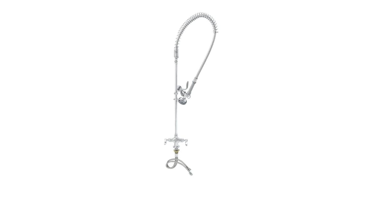 T and S Brass B-0113-B-TEE Pre-Rinse Deck Mounted Food Service Faucet ...