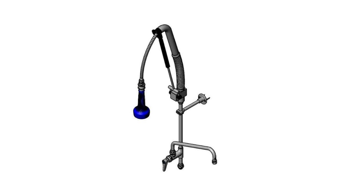 T and S Brass B-0133-12CRB8P-LB Pre-Rinse Deck Mounted Food Service ...