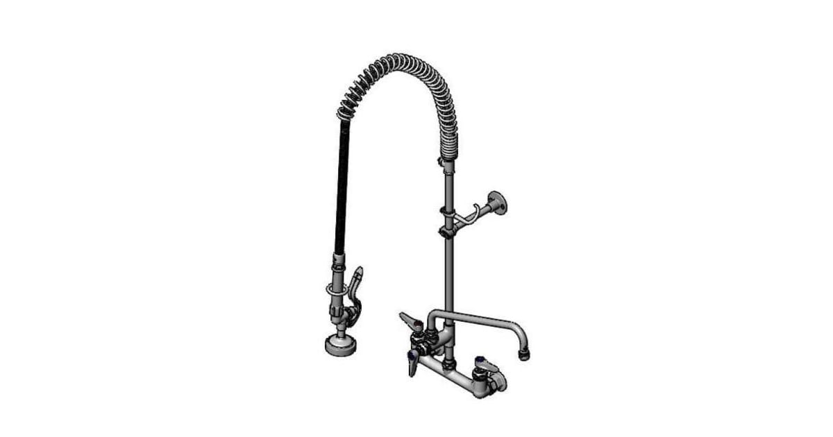 T and S Brass B-0133-A12B-TEE EasyInstall Pre-Rinse, B-0107, 12" Nozzle ...