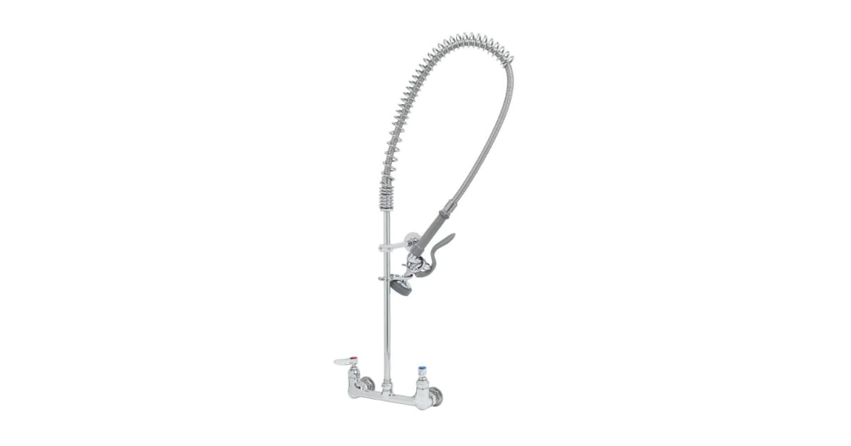 T and S Brass B-0133-B EasyInstall Pre-Rinse, Spring Action, Wall Mount ...
