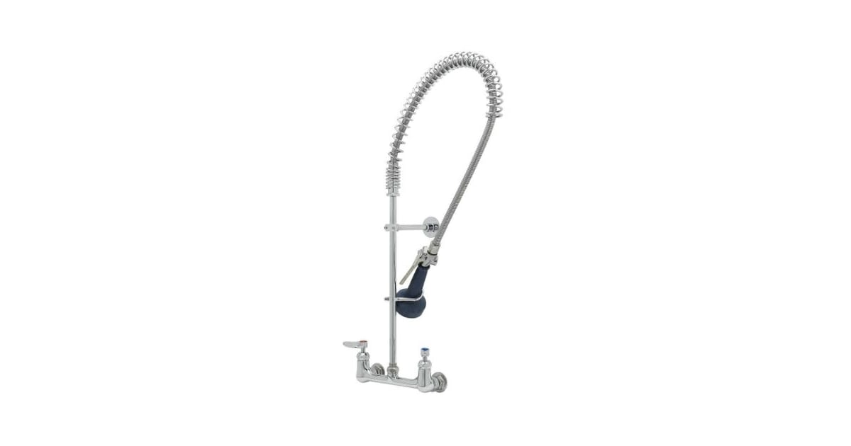 T and S Brass B-0133-CR-B08 Easy-Install Pre-Rinse: 8" Wall Mount ...