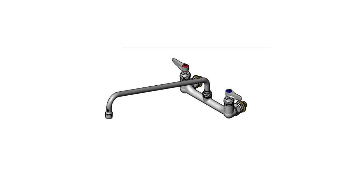 T and S Brass B-0230-CC-CR Double Handle 8" Wall Mounted Food Service ...