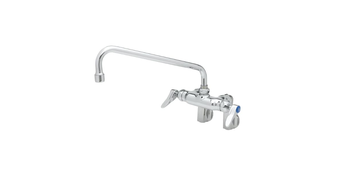 T and S Brass B-0236-CR Double Handle 3.38" Wall Mounted Food Service ...