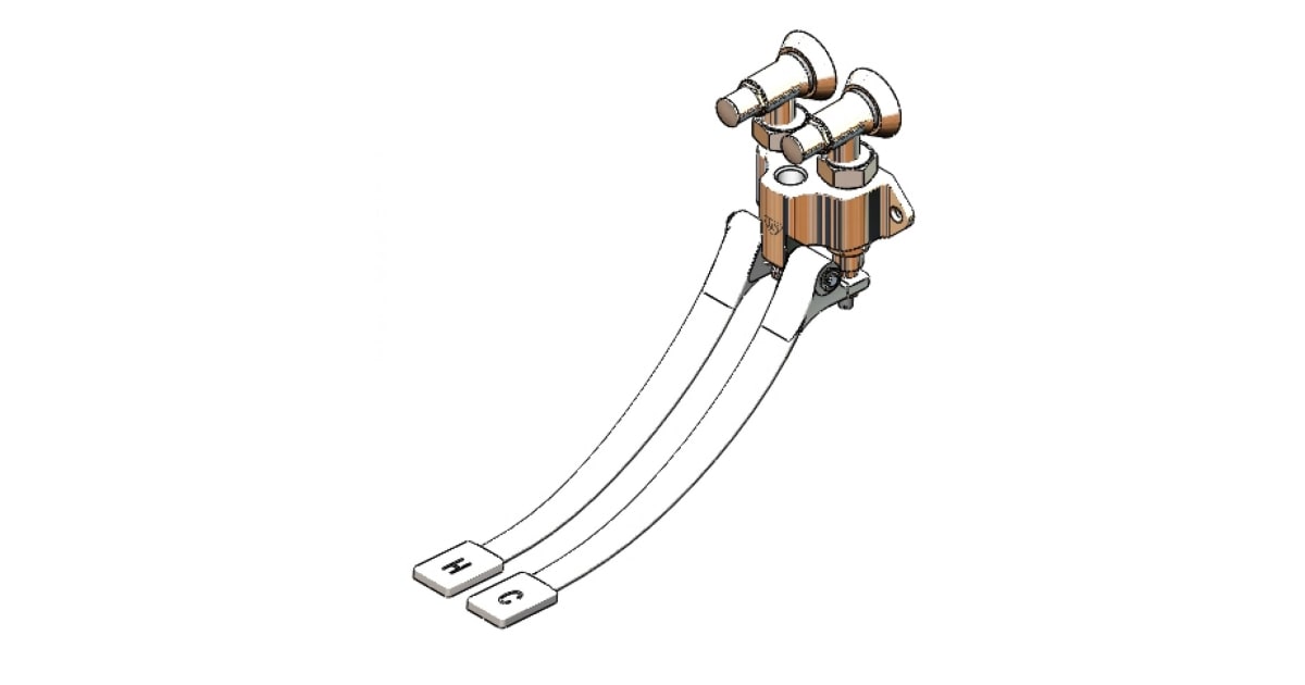 T and S Brass B-0504-03 Double Pedal Valve with Loose Key Angle Stops ...