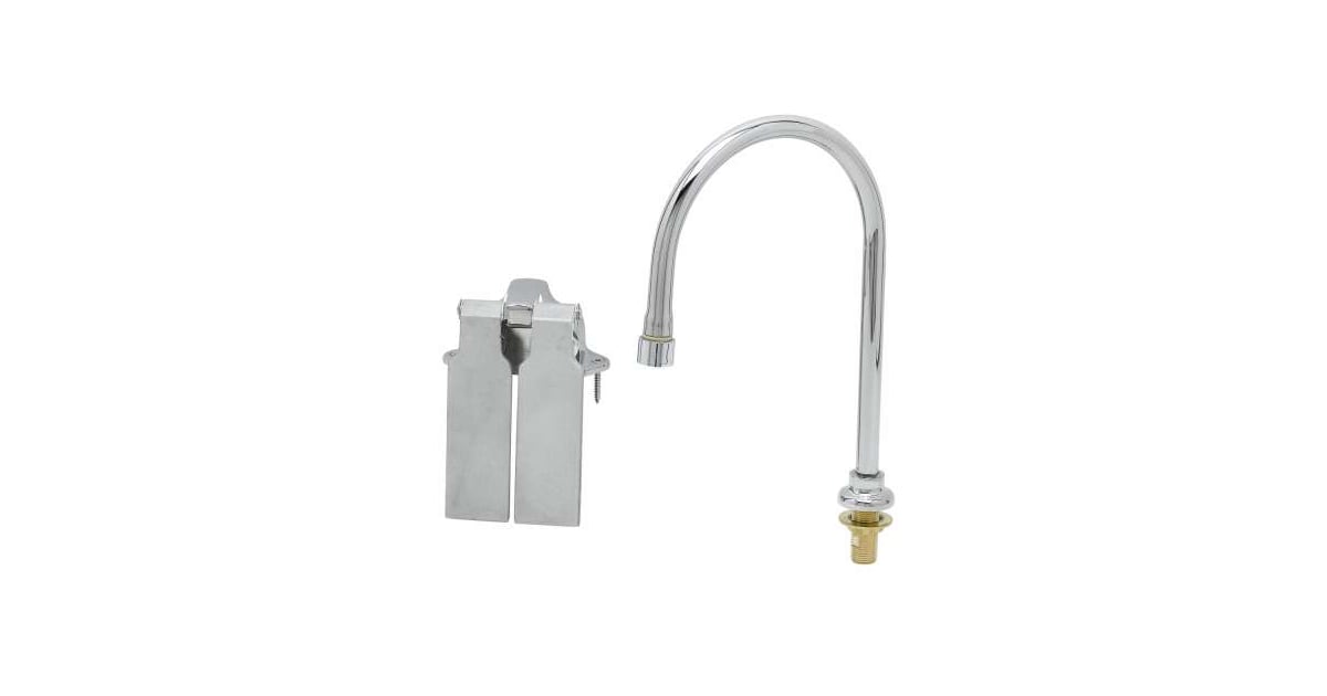 T and S Brass B-0509-D127XV12 1.2 GPM Deck Mounted Fixed Gooseneck ...