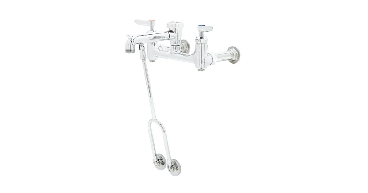 T and S Brass B-0655-BSTP-CR 8" Service Sink Faucet, Wall Mount ...