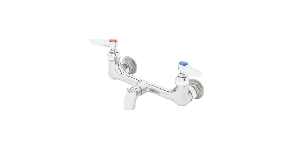 T and S Brass B-0672-POL Service Sink Faucet, Wall Mount, 8" Centers ...